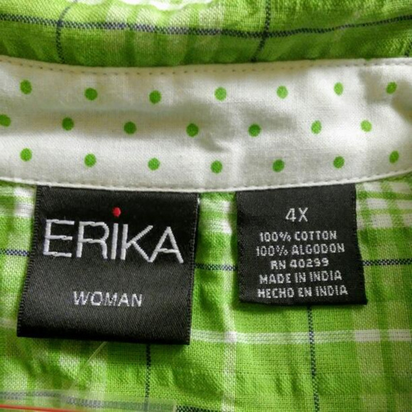 Erika | Tops | Erika Green Plaid Shirt | Poshmark